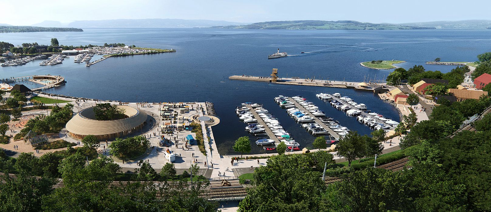 The plan for Mjøsfronten is presented – a new and vibrant lakefront in ...